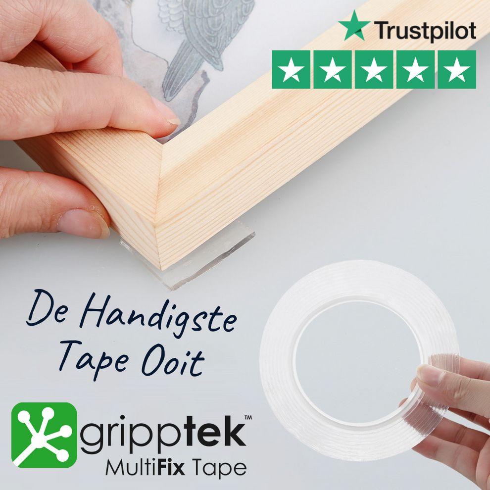 GrippTek® MultiFix Tape Original 2.0 - Dubbelzijdig & Herbruikbaar